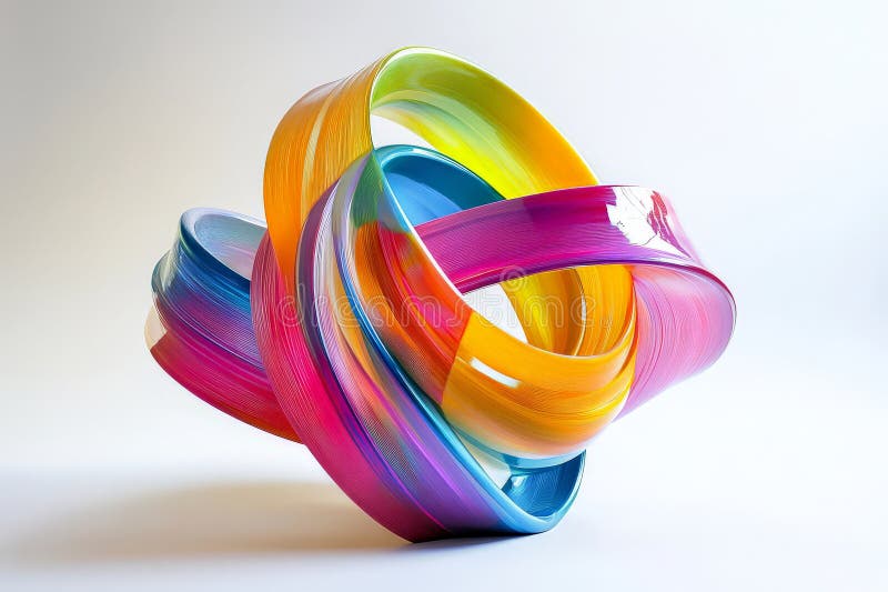Vibrant Abstract Sculpture in Studio Stock Illustration - Illustration ...