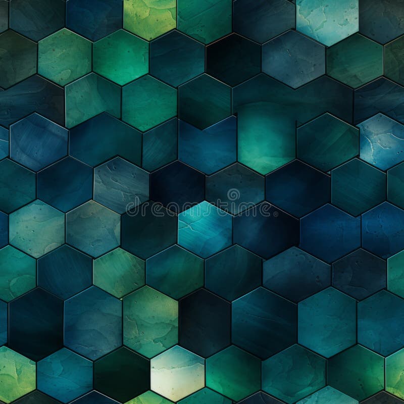 Captivating Seamless Hexagon Tessellation Pattern with Intricate Blue ...
