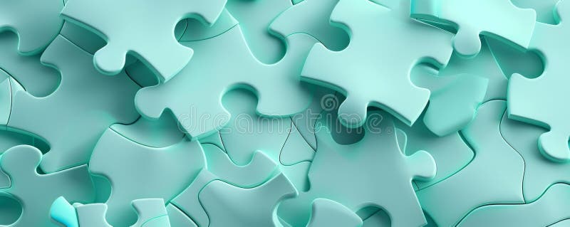 Pastel Teal Puzzle Pieces Seamless Pattern, Abstract Background Design ...