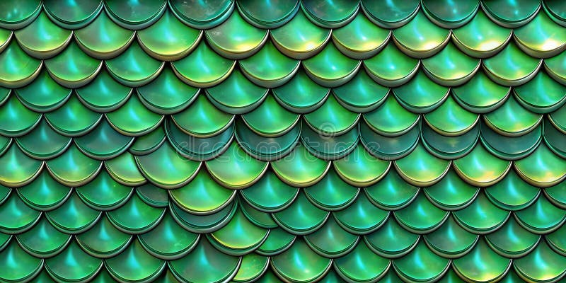 Subtle Elegance a Seamless Pattern of Metallized Green Fish Scales on a ...