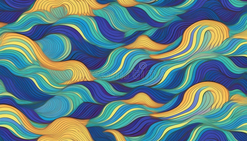 Stunning Oceanic Wave Texture in a Seamless Pattern, Evoking the Energy ...