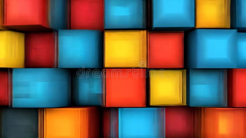 Colorful Cubes Shifting Positions Creating a Dynamic Pattern Stock ...