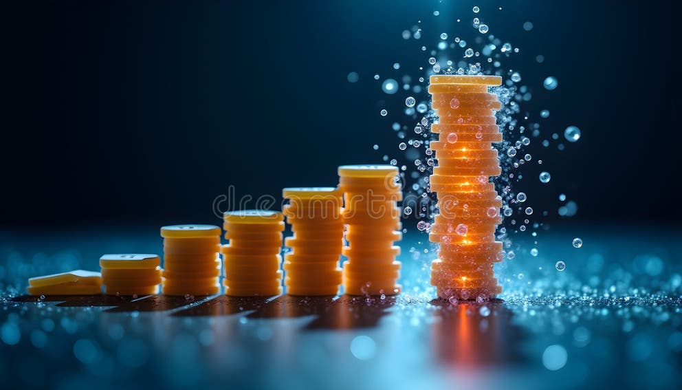 A Captivating Sequence Showcasing a Stack of Dominos Cascading in Slow ...