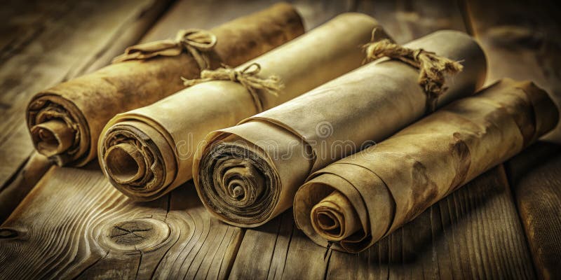 A Collection of Intricate Old Paper Scrolls: Macro Photography of ...