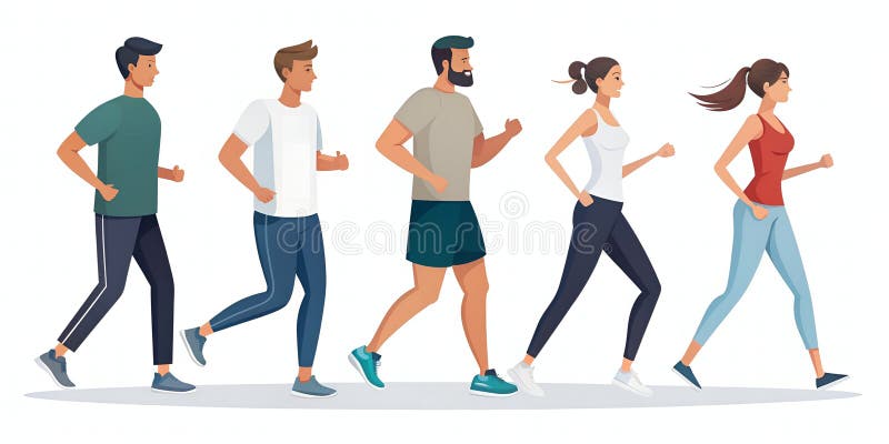 Minimalist Silhouette Illustrations of Active People Diverse Poses and ...