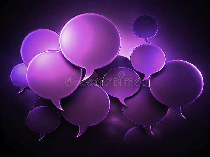 Elegant Purple Speech Bubble Silhouettes a Sophisticated Photography ...