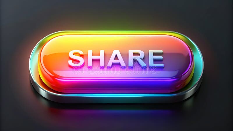 Vibrant Colorful Share Button for Social Media Apps HighQuality Flat ...