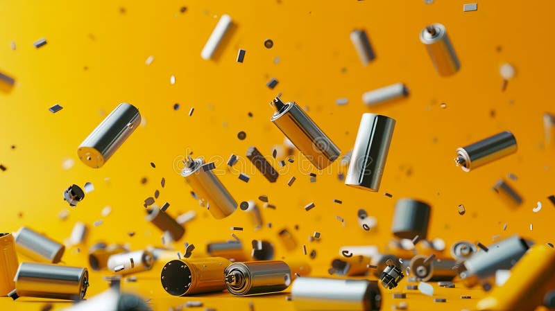 A Captivating Shot of Metallic Cylinders and Fragments Suspended ...