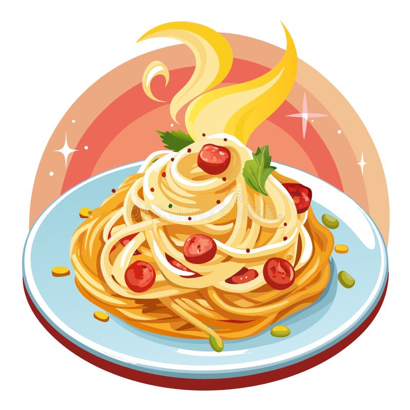 A Captivating Shot of a Steamy Plate of Spaghetti Carbonara with Crispy ...