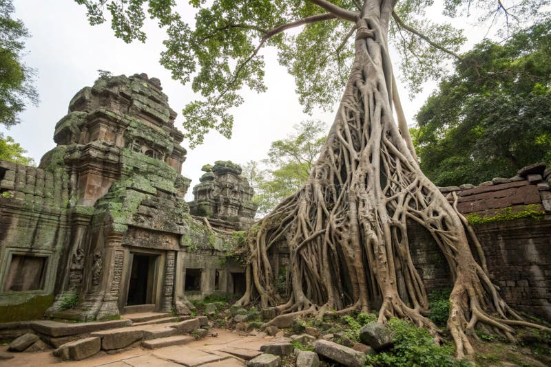 Ta Prohm Temple with Tree Roots - Angkor Wat Photography, Cambodia ...