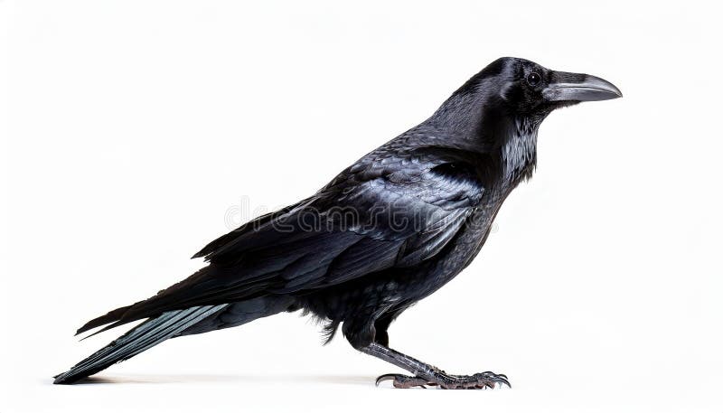 Striking Portrait of a Carrion Crow in Isolated White Background ...