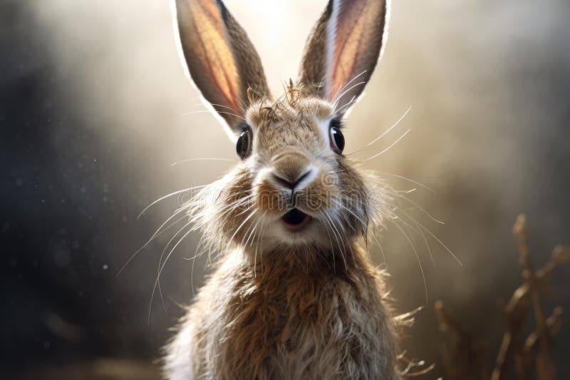 Captivating Side View Portrait of Wild Rabbit. Generate Ai Stock Image ...