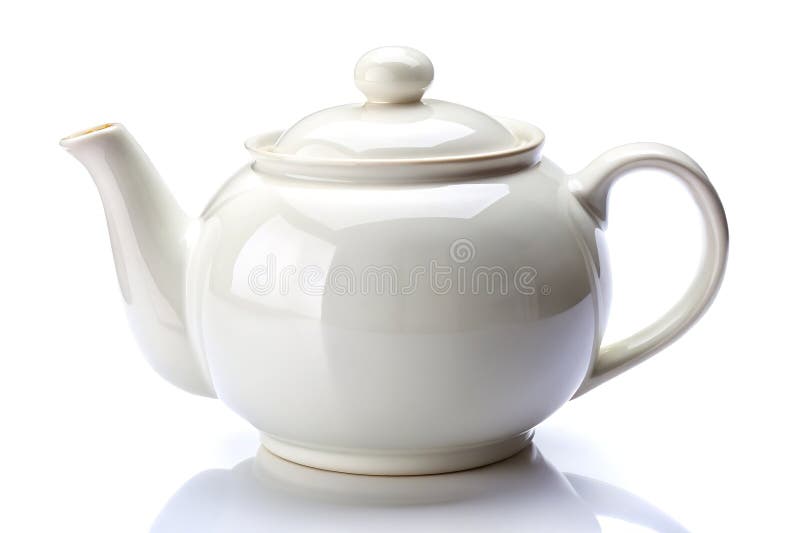 Exquisite White Ceramic Teapot a Side View Showcase of Elegance and ...