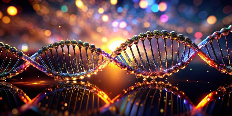 Elegant Silhouette of a DNA Strand a Striking Visual Representation of ...