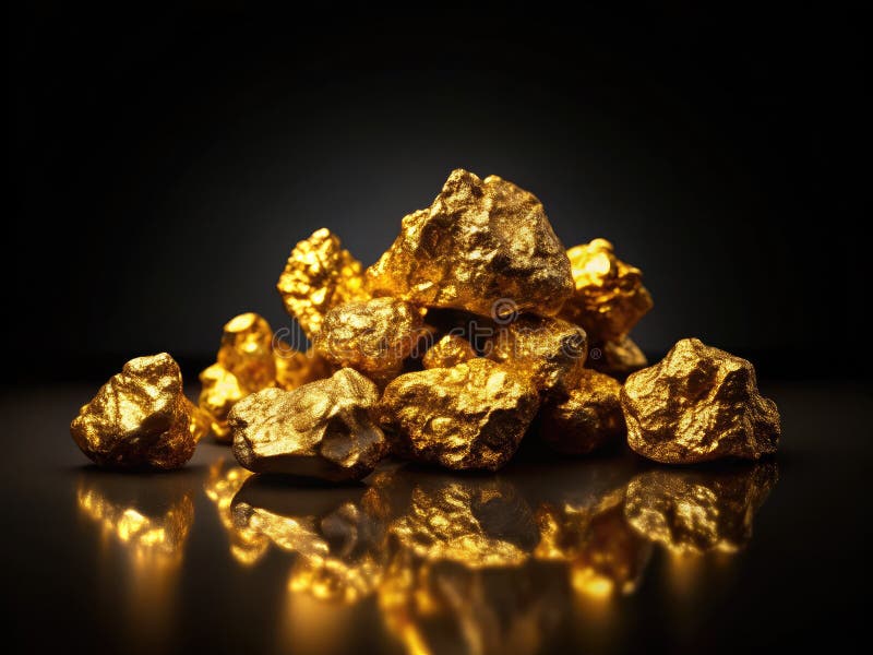 Elegant Gold Nuggets Silhouette Cutout Design a Luxurious 3D Graphic ...