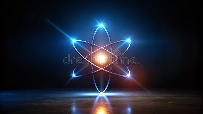 Elegant Atomic Structure Silhouette Logo a Striking Abstract Design for ...