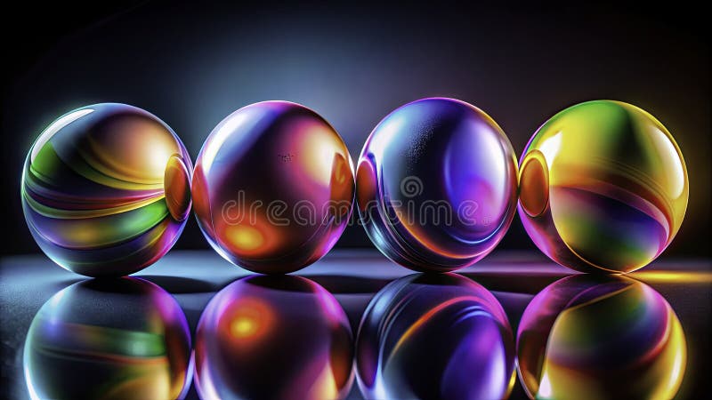 Captivating Silhouette of Multicolored Opaque Spheres a Study in ...