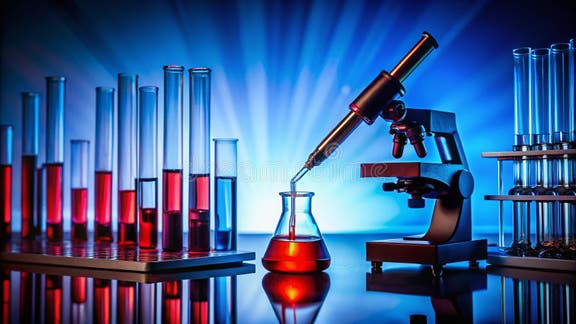 Dramatic Silhouette of Blood Sample Testing a Scientific Laboratory ...