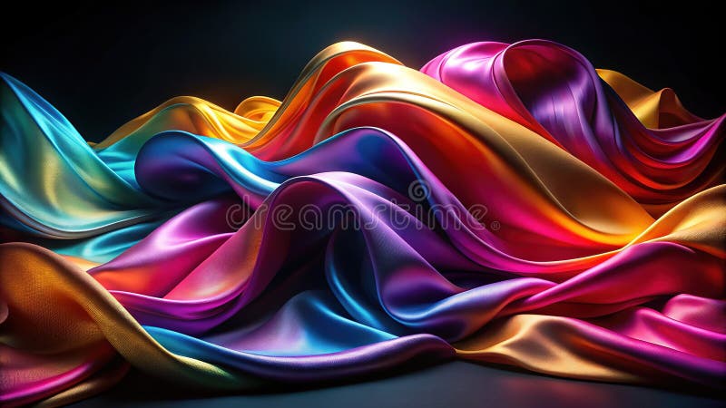 Captivating Silk Wave Against a Dramatic Black Background: a Study in ...