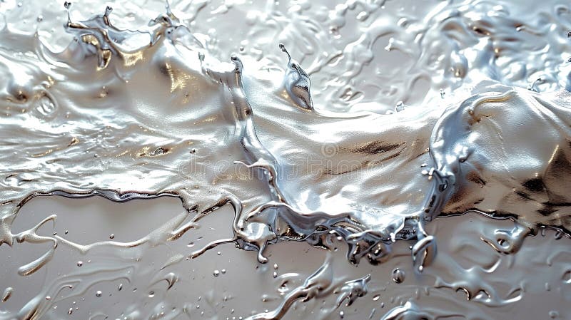 Captivating Silver Liquid Flowing Gracefully in Bright Light at Dawn ...