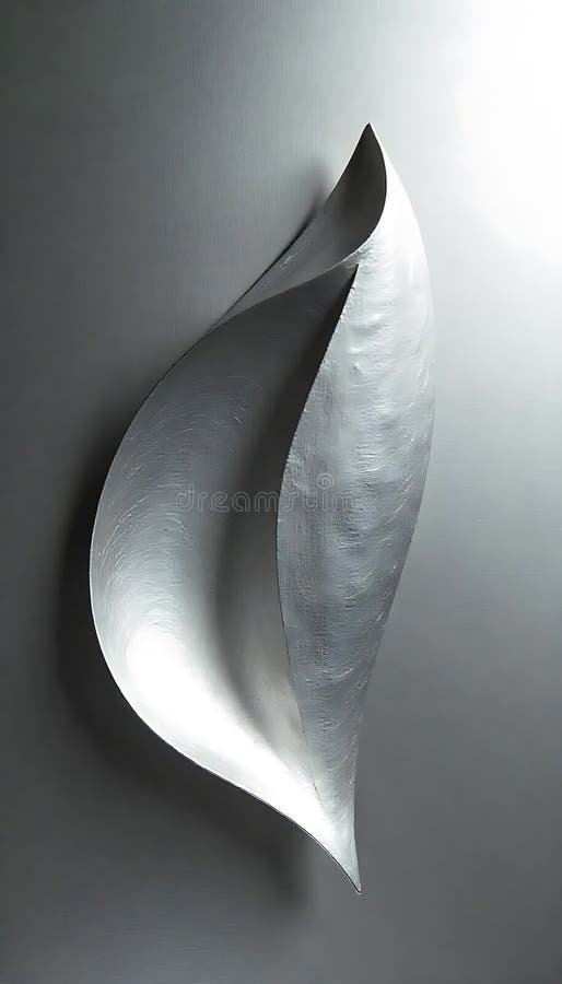 Sculptural Silver Form: Fluid Curves and Subtle Textures Stock ...