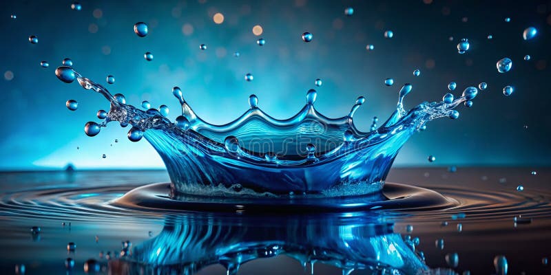 Captivating SlowMotion Panoramic View of a Blue Liquid Splash a ...