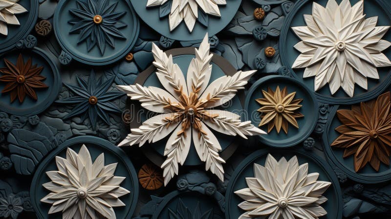Captivating Snowflake Patterns in Earth Tones with Detailed Textures ...