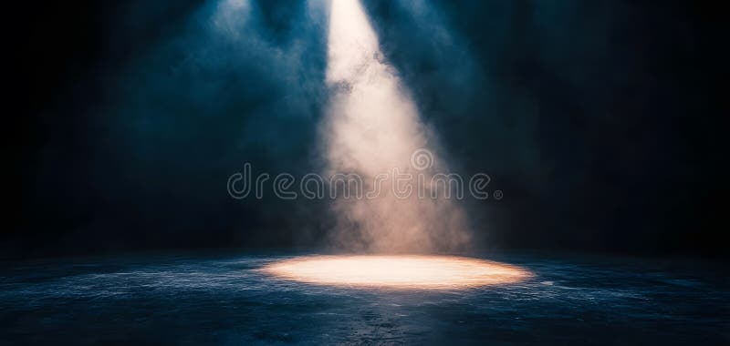 A Captivating Soft Spotlight Illuminating a Single Point Amidst Mist ...