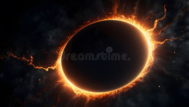 A Captivating Solar Eclipse Featuring a Dark, Hollow Center Encircled ...