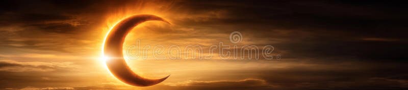 Captivating Solar Eclipse with the Sun Forming a Crescent in the Sky ...