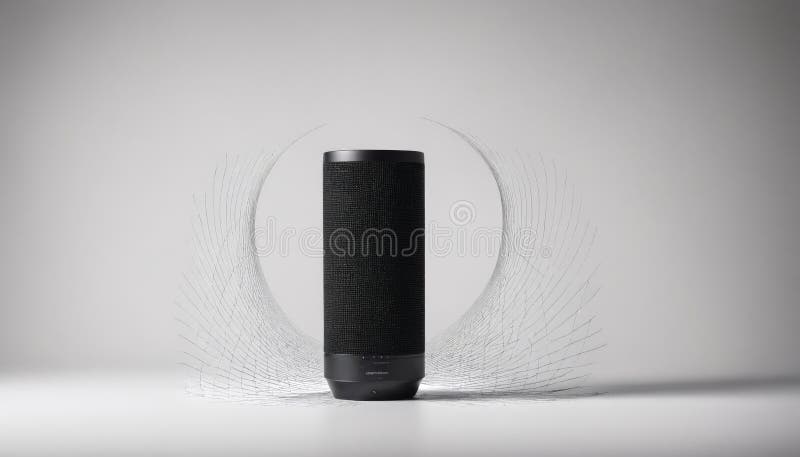 Captivating Sound Waves Emanating from Artistic Black Speaker ...