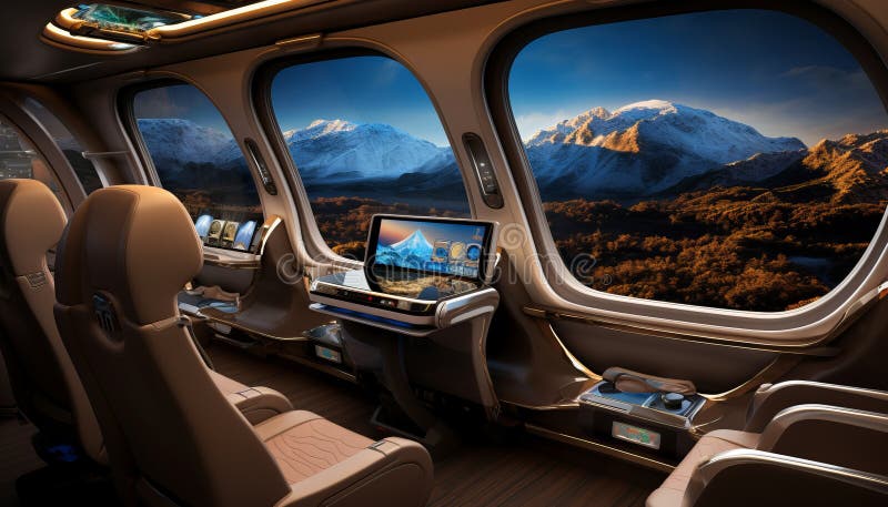 Captivating Spaceship Interior with an Awe Inspiring View of Earth ...