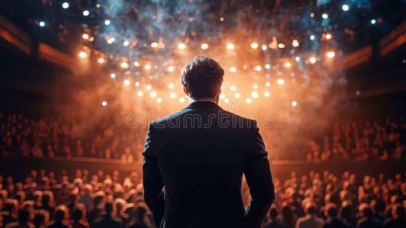 Dramatic Lighting Highlights Dynamic Speaker and Engaged Audience at ...