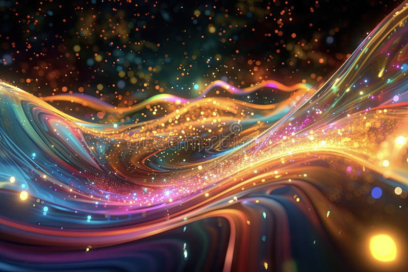 Captivating Spectacle of Dazzling Lights and 3D Forms Stock Illustration - Illustration of ...