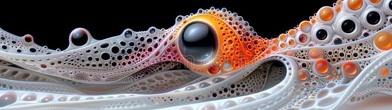 Abstract Bubbles Gracefully Permeate through a White and Orange ...