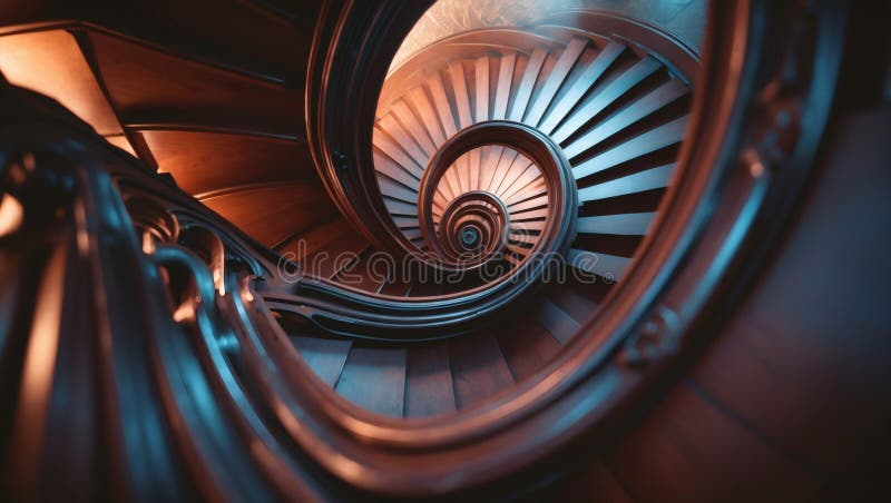 A Captivating Spiral Staircase, Leading the Eye through Intricate Design and Depth. Its Curves ...