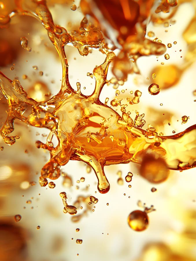 Amber Liquid in Crystal Glass on Blue Background. Stock Photo - Image ...