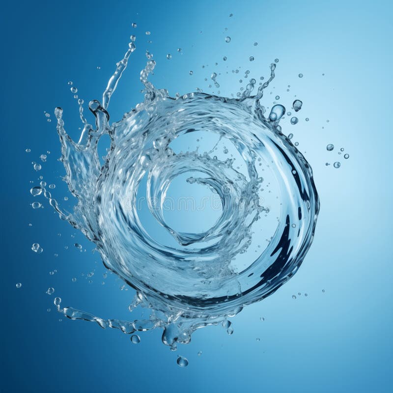 Captivating Splash Forming a Circular Water Shape Against a Blue ...
