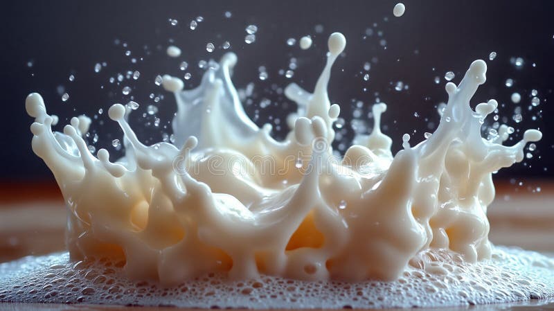 Captivating Splash of Milk Creating Dynamic Fluid Motion Effect Stock ...