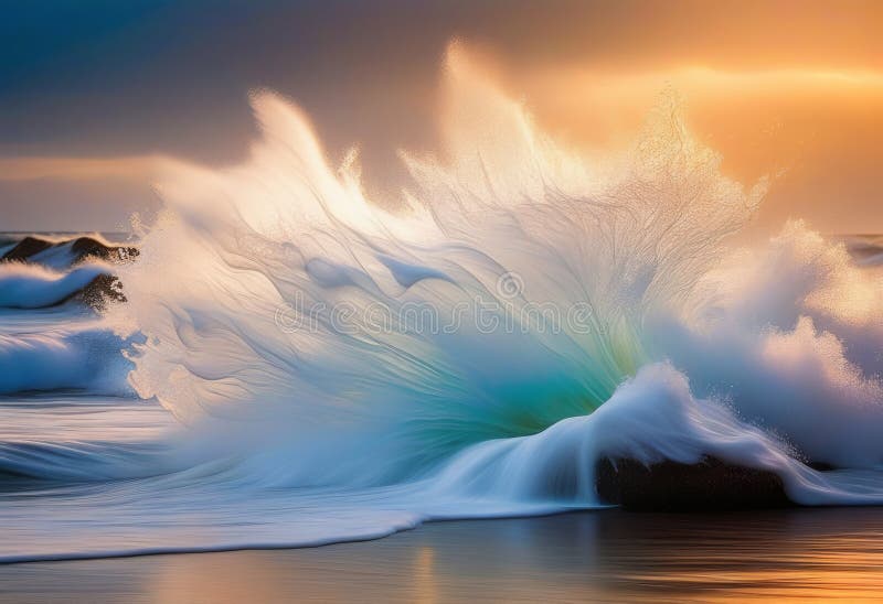 Captivating Splashes and Foam in Nature S Dance Stock Illustration ...