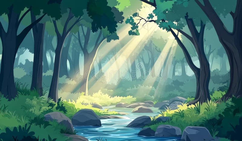 A Captivating Spring Forest Scene, a Beautiful Stream in Spring, and ...