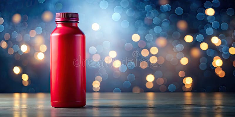 Sleek Red Plastic Bottle Under Moonlight a Studio Still Life Showcase ...