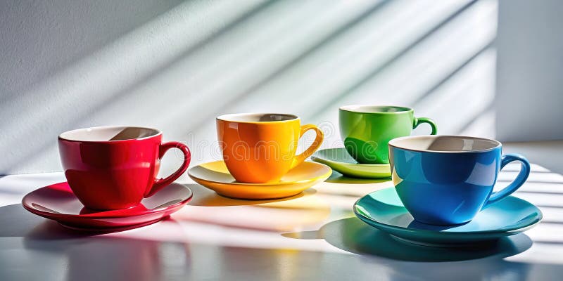 Elegant Architectural Coffee Cups a Minimalist Still Life in Pristine ...