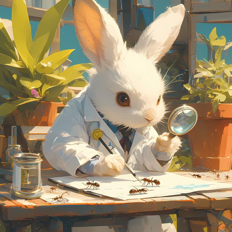 Rabbit Studying Stock Illustrations – 336 Rabbit Studying Stock ...