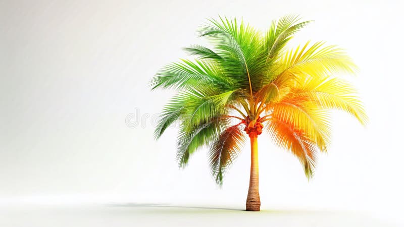 Elegant Minimalist Palm Tree Silhouette Against a Pristine White ...