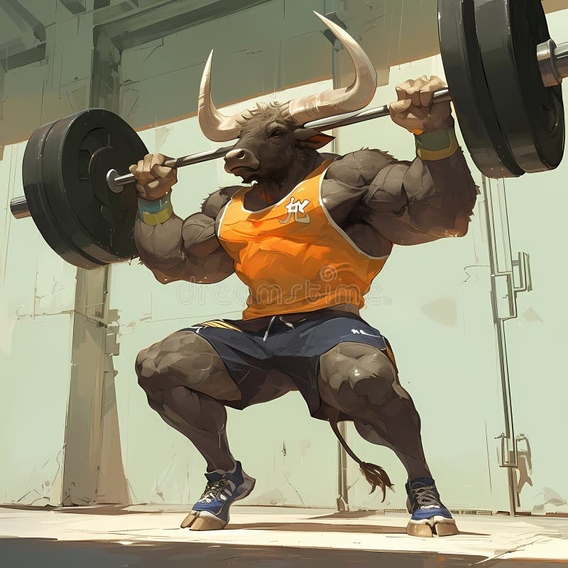 Strength & Mythical Beasts: a Bull S Workout Routine Stock Illustration ...