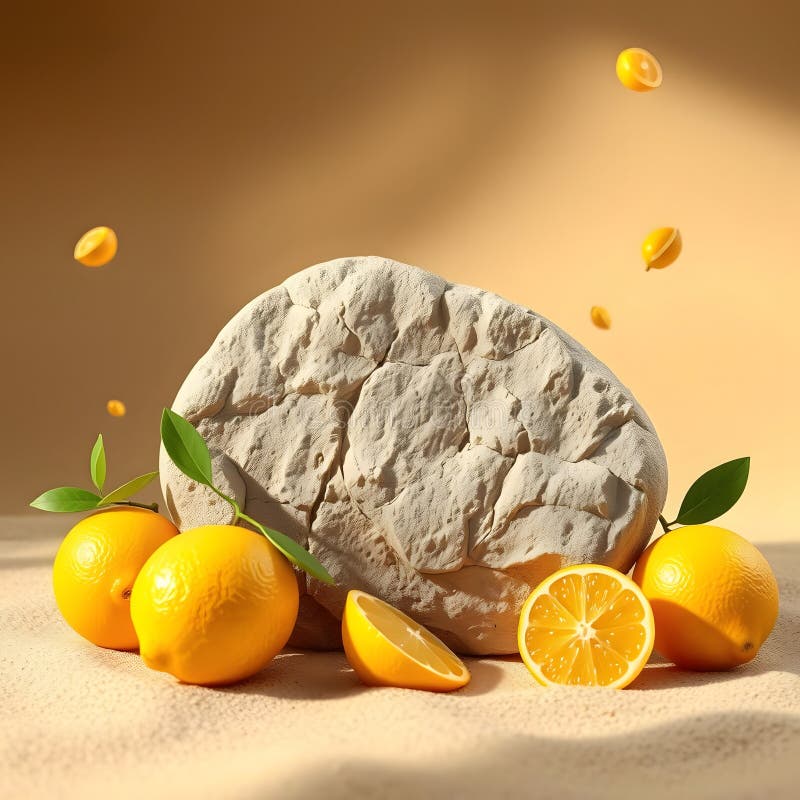 Captivating Stone and Lemon Product Display in Hyper-Realistic 3D ...