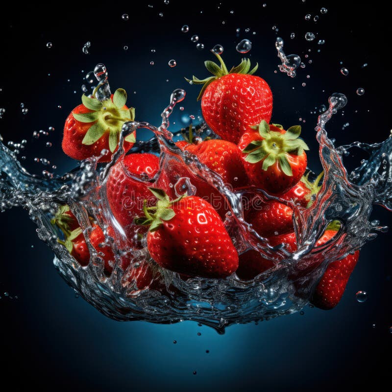 Captivating Strawberry Splash: Water Droplets on a Strawberry ...
