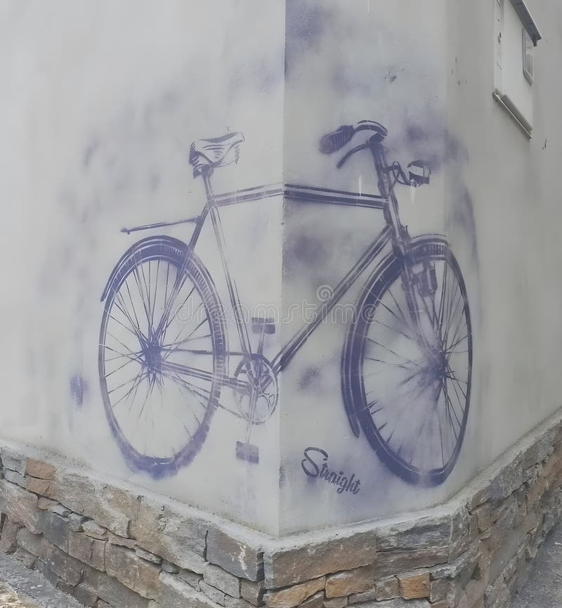 The Split Ride: Urban Bicycle Illusion Stock Photo - Image of white ...