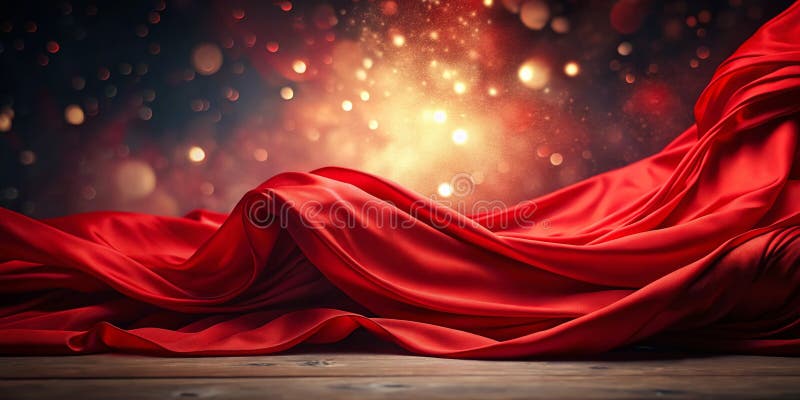 Captivating Studio Portrait a Stunning Red Fabric Drape Effortlessly ...